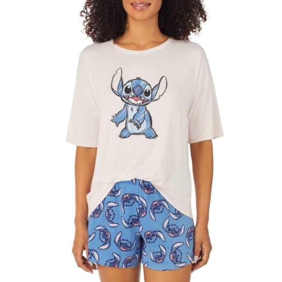Disney | Intimates & Sleepwear | Ladies Disney 0 Pajama Set Stitch Blue ...
